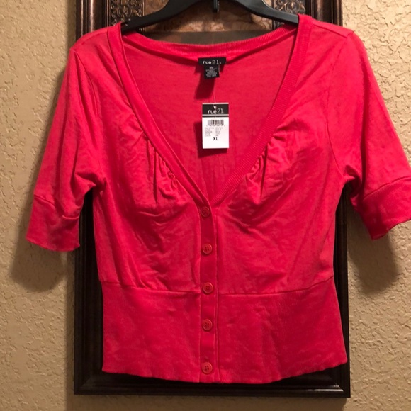 Rue21 | Sweaters | Nwt Rue 2 Cute Cardigan To Wear Over A Tank Top Xl ...